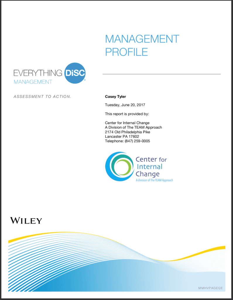 Everything Disc Management Profile Sample Report at Karen Medina blog