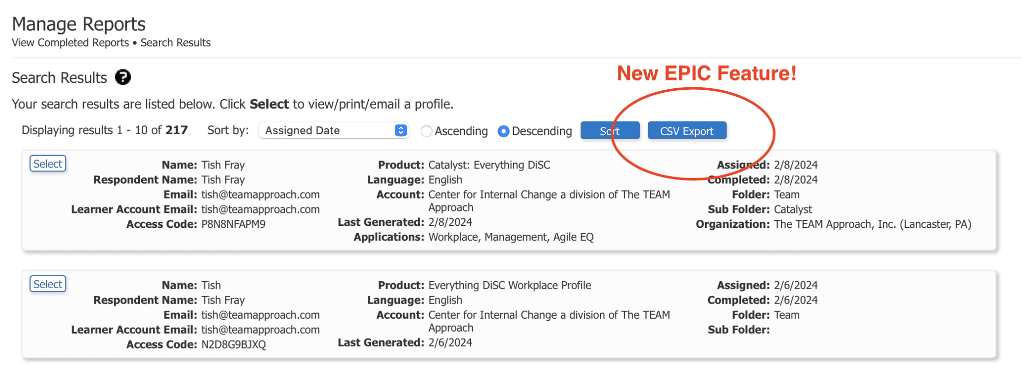 Easily Download Learner Information from EPIC · Center for Internal Change